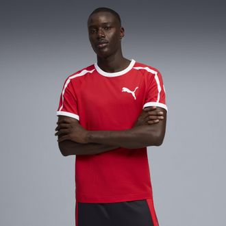 Puma T-shirt Big Cat Ringer T7 Homme, V&ecirc;tements, Rouge, XXL