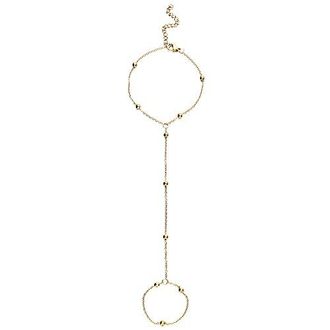 Generic Bracelets Simples de Doigt de cha&icirc;ne de Lien de Perles dacier Inoxydable pour des Cadeaux de Bijoux de cha&icirc;ne de Main de Doigt de Mode de femmesPratiq