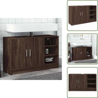 vidaXL The Living Store - Waschbeckenunterschrank Braun Eichen-Optik 90x29x55 cm - Waschtischunterschrank - Badezimmerm&ouml;bel - Badschrank - Holzwerkstoff
