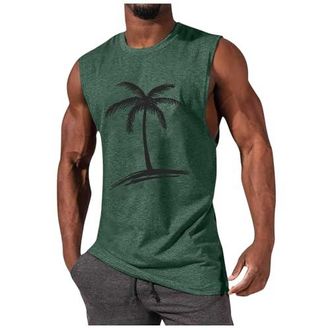 Generico D&eacute;bardeur pour homme sans manches imprim&eacute; hawa&iuml;en - Respirant - Pour le bodybuilding - Gym - Maillot de corps - T-shirt sans manches - Chemise d&eacute;t&eacute; ha