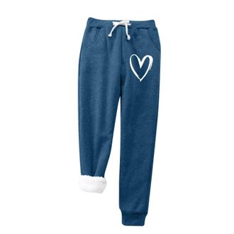 Generic Warme Jogginghose Damen Winter mit Gef&uuml;ttert Fleece Thermo Jogginghose Damen High Waist Lounge Sweathose Damen Lang Freizeithosen