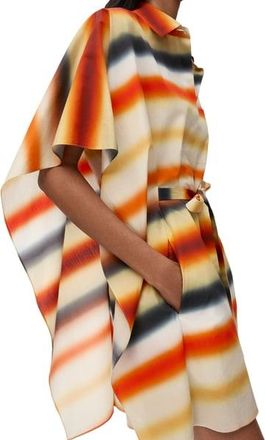 Loewe Paulas Ibiza - Caftan en popeline de coton ray&eacute;e