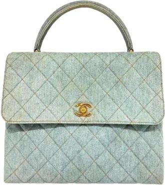 Chanel Sac &agrave; main vintage en denim Pre-owned - Femme - Pre-owned - Bleu - Taille: ONE Size