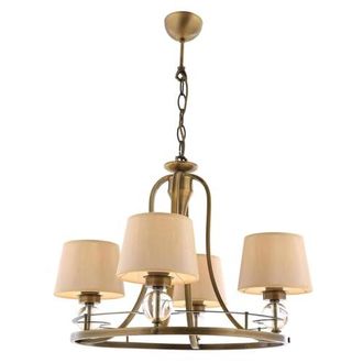 Opviq Elegant Vintage Chandelier, Metal Body & Glass Cap, 85 cm Height, 52 cm Diameter, 4 x E27 Max 40W | Modern American Traditional Glam Design