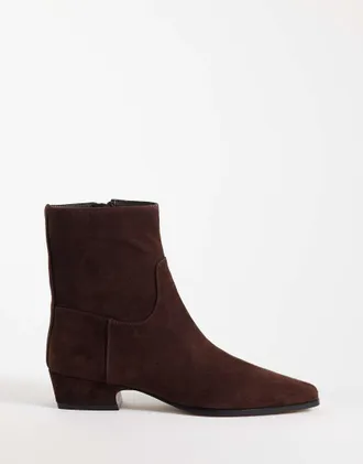 Steve Madden Dusty - Bottines plates mi-hautes en daim - Chocolat-Marron