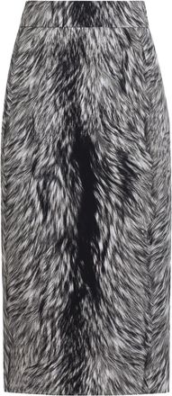 Dolce & Gabbana jupe mi-longue à imprimé fourrure - Bleu