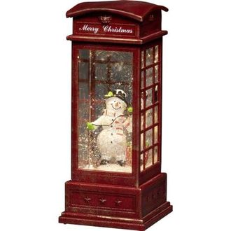 Konstsmide 4367-550 Telefon mit Schneemann Warmweiß, Mehrfarbig LED Rot beschneit, mit Wasser gefue