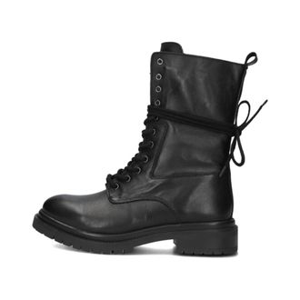 Inuovo Schwarze Leder-Schn&uuml;rstiefel - - Shoes - Damen - Schwarzk - 37 EU