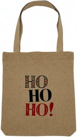Fabulous Sac Shopping Tote Bag Aspect Lin - HO HO P&egrave;re Noel Motif Magie de Noel Hiver - Sac de Courses Toile Epaisse 360g Beige Naturel Cabas Port&eacute; Epaule Soli
