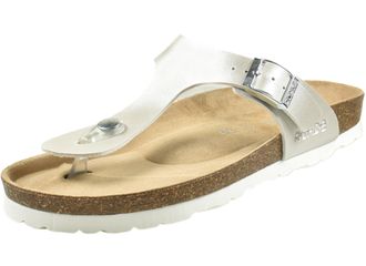 Rohde Damen Zehentrenner Pantolette Metallic-Optik Alba 5600, Größe:43 EU, Farbe:Weiß