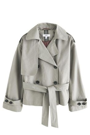 Next Kurzjacke Verk&uuml;rzte Trenchjacke mit G&uuml;rtel, Kurzgr&ouml;&szlig;e (1-St)