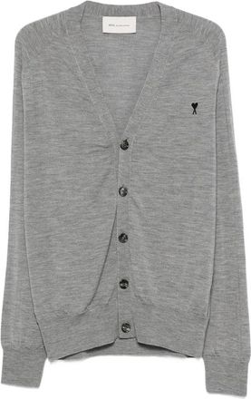 Ami V-neck Cardigan - - Knitwear - Herren - Grau - 2XL