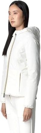 K-Way Veste dhiver pour femme de marque, modèle Lily St Warm Double K6128TW WHITE GARDENIA BEIGE CASCIMERE Tg M