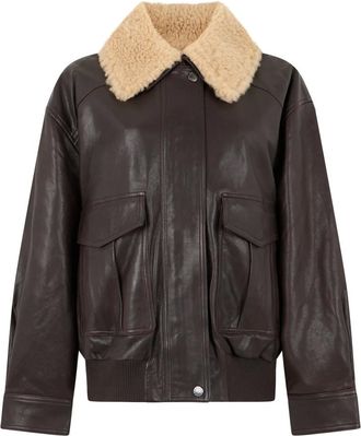 Max Mara Veste en cuir Calata - Femme - Vestes - Brun - Taille: 38 FR