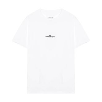 Maison Margiela T-Shirt mit umgekehrtem Logo - - Tops - Herren - Wei&szlig; - L