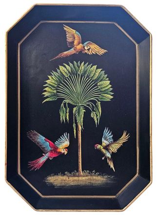 Les-Ottomans Hand-painted Iron Tray- Birds
