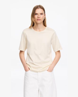 Arket T-Shirt Aus Lyocell Und Baumwolle -Wei&szlig;