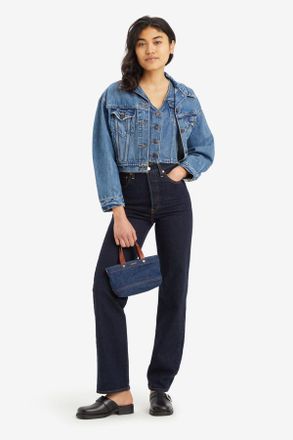 Levi's Jeans Ribcage Full Length - Femme - Bleu / Small Course - 23X30