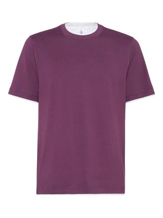 Brunello Cucinelli t-shirt en coton - Violet