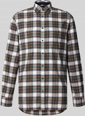 Christian Berg Regular Fit Freizeithemd aus Flanell mit Button-Down-Kragen