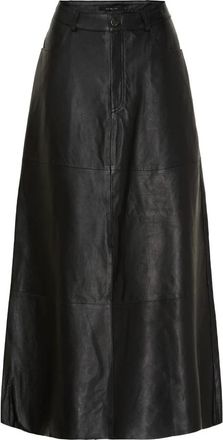 BTF-CPH Langer A-Linien-Lederrock - - Skirts - Damen - Schwarzk - M