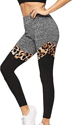 Generic Legging de sport &eacute;lastique pour femme Motif l&eacute;opard, multicolore, XL