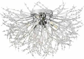 Trade Shop Trade Shop - Kronleuchter Deckenleuchte Silber Modern Kristalle Feuerwerk G9 PN-13A