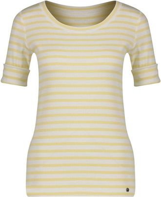 Marc Cain Damen T-Shirt aus Baumwoll-Ripp