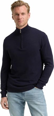 Tom Tailor Zip-Kragen-Pullover - - Sweatshirts & Hoodies - Herren - Blau - M