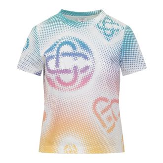 Casablanca Halftone Logo Fitted Kurzarm T-Shirt - - Tops - Damen - Mehrfarbig - L