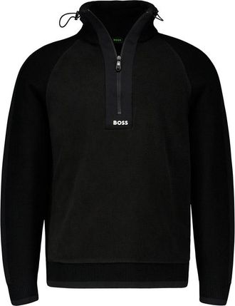 HUGO BOSS Herren Troyer schwarz unifarben