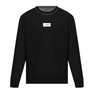 Maison Margiela Pullover mit Logo-Patch - - Knitwear - Herren - Schwarzk - L