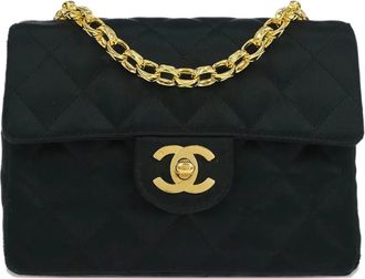 Chanel 1990 mini Schultertasche mit Steppung - Schwarz