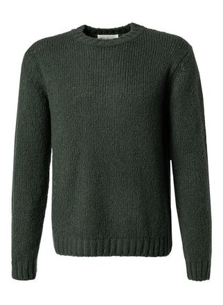 Juvia Herren Pullover grün Merinowolle unifarben