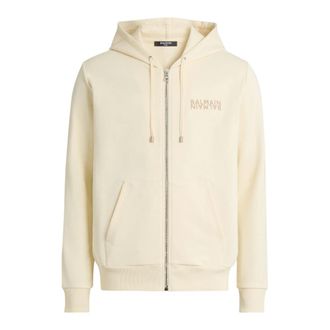 Balmain Rei&szlig;verschluss-Kapuzenpullover - - Sweatshirts & Hoodies - Herren - Beige - L