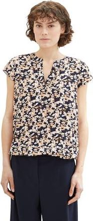 Tom Tailor 1035245 Blouse, 34765-Coral Cut Floral Design, 36 Femme