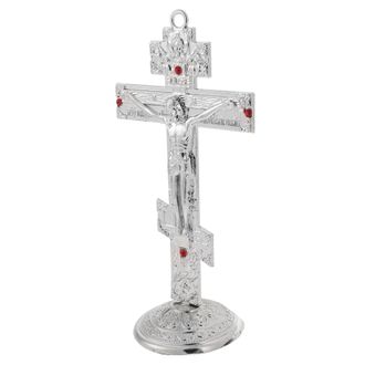 Garneck Metallkreuz Aus Edelstahl Mit Strasssteinen Und Gummi F&uuml;r Wanddekoration Kruzifix-wandkreuz F&uuml;r Arbeitszimmer Schlafzimmer B&uuml;ro Und Schule