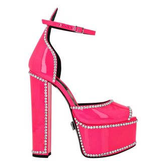 Philipp Plein Plateau-Sandalen Hi-Heels aus Lackleder - - Shoes - Damen - Rosa - 35 EU