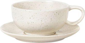 Broste Copenhagen Copenhagen Nordic Vanilla Tasse mit Untertasse 0,25 L Steingut Créme, Maße: 16cm x 7cm, 14533439