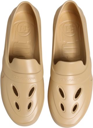 Dolce & Gabbana Mens Beige Rubber Slides Low Top Sneakers Shoes Tb+tu