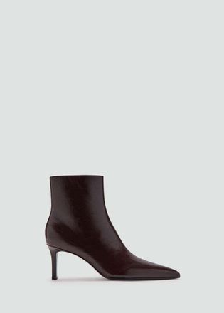 Mango Bottines pointues &agrave; talon bordeaux - Femme - 42 - MANGO