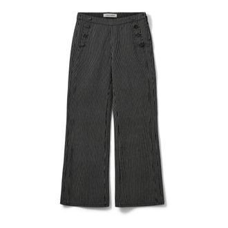 Sofie Schnoor Femme, Pantalons, Noir, Taille: 38 FR Pantalon &agrave; Rayures Lyonsw avec D&eacute;tails de Boutons