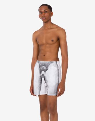 Moschino Bedruckte Nylon-Badehose - Wei&szlig;