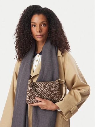 Tommy Hilfiger Handtasche Th Jacquard Mini Shoulder Bag AW0AW19006 Braun