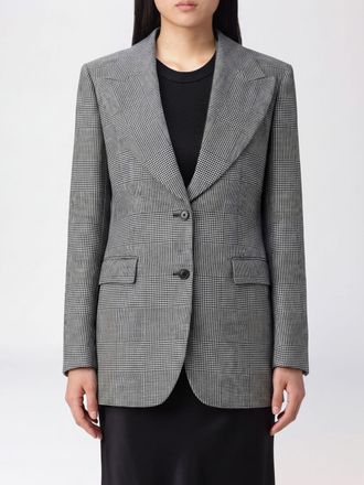 Dolce & Gabbana Cropped-Blazer aus Wolle mit Hahnentrittmuster und Spitzrevers