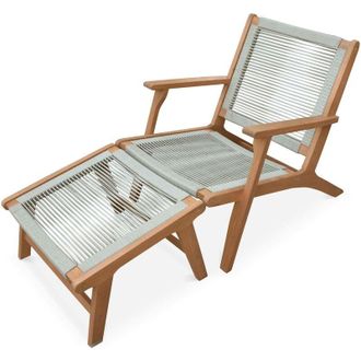 Sweeek Gartensessel mit Fu&szlig;teil und Seilbespannung - CUZCO