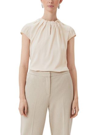 Comma Satinbluse mit Raffung am Hals