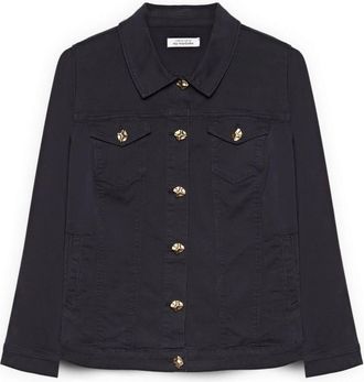 Fiorella Rubino Femme, Vestes, Bleu, Taille: 52 FR Veste en jean avec boutons d&eacute;coratifs