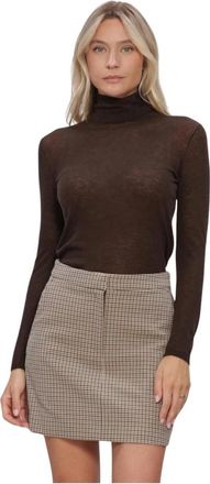 Selected Slwvendy Woll-Strickpullover mit Rollkragen - - Knitwear - Damen - Braun - M