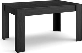 Skraut Home Skraut Home - Esszimmertisch, K&uuml;chentisch, Esstisch, 140x90x76 cm, F&uuml;r 6 G&auml;ste, Stubentisch, Moderner Stil, Schwarz